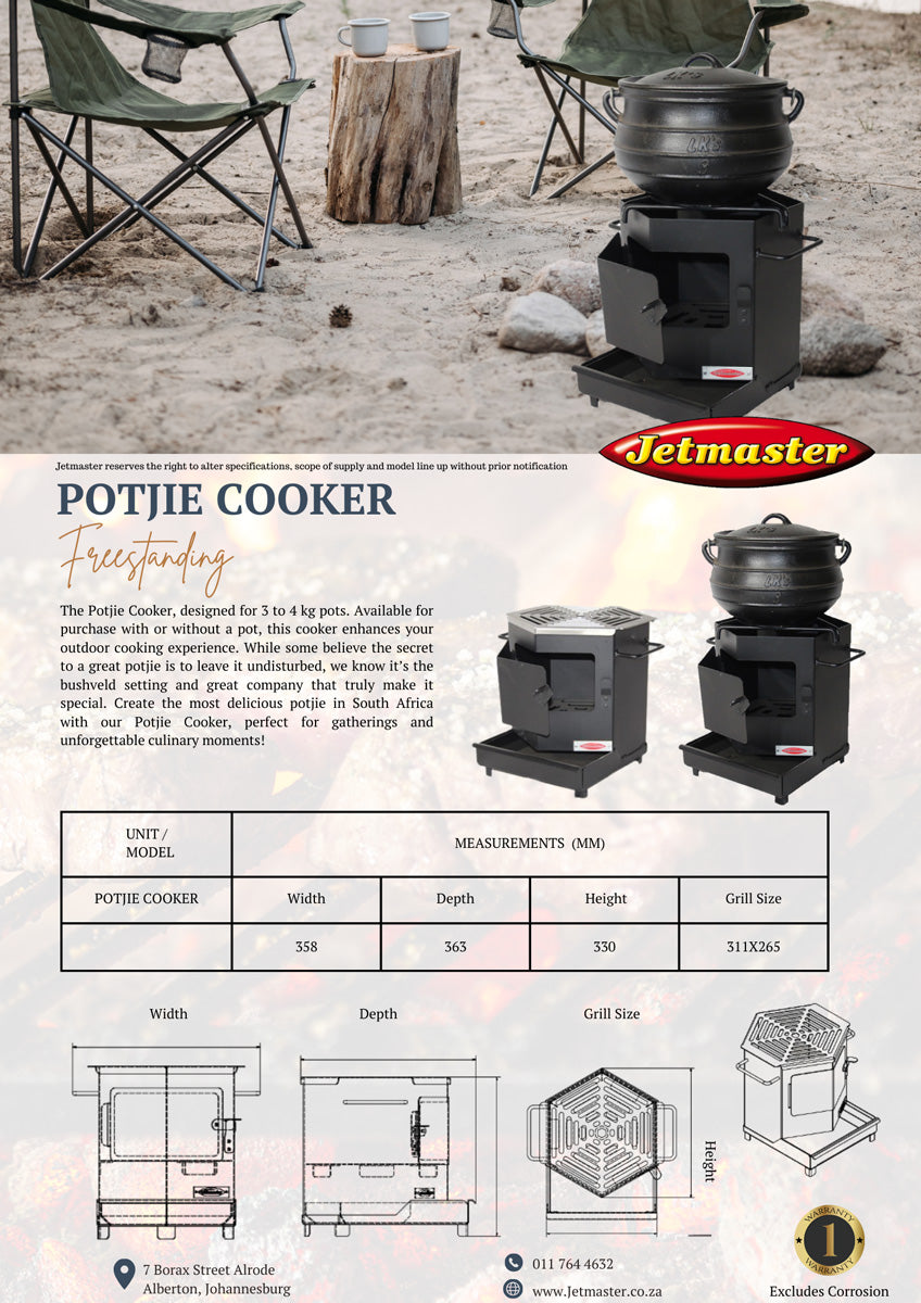 Jetmaster Potjie Cooker & Grill | 30000151 – www.onlinebraaishop.co.za