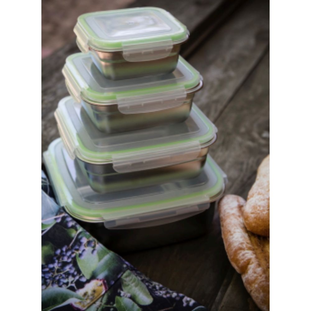 Versatile Stainless Steel Braai Bak with plastic lid Sets - 4 or 5 Pac ...
